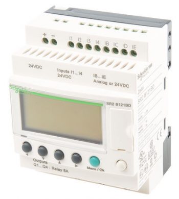 SR2B121BD relé inteligente compacto Zelio Logic – 12 E S – 24 V CC – relógio – visor, marca ...